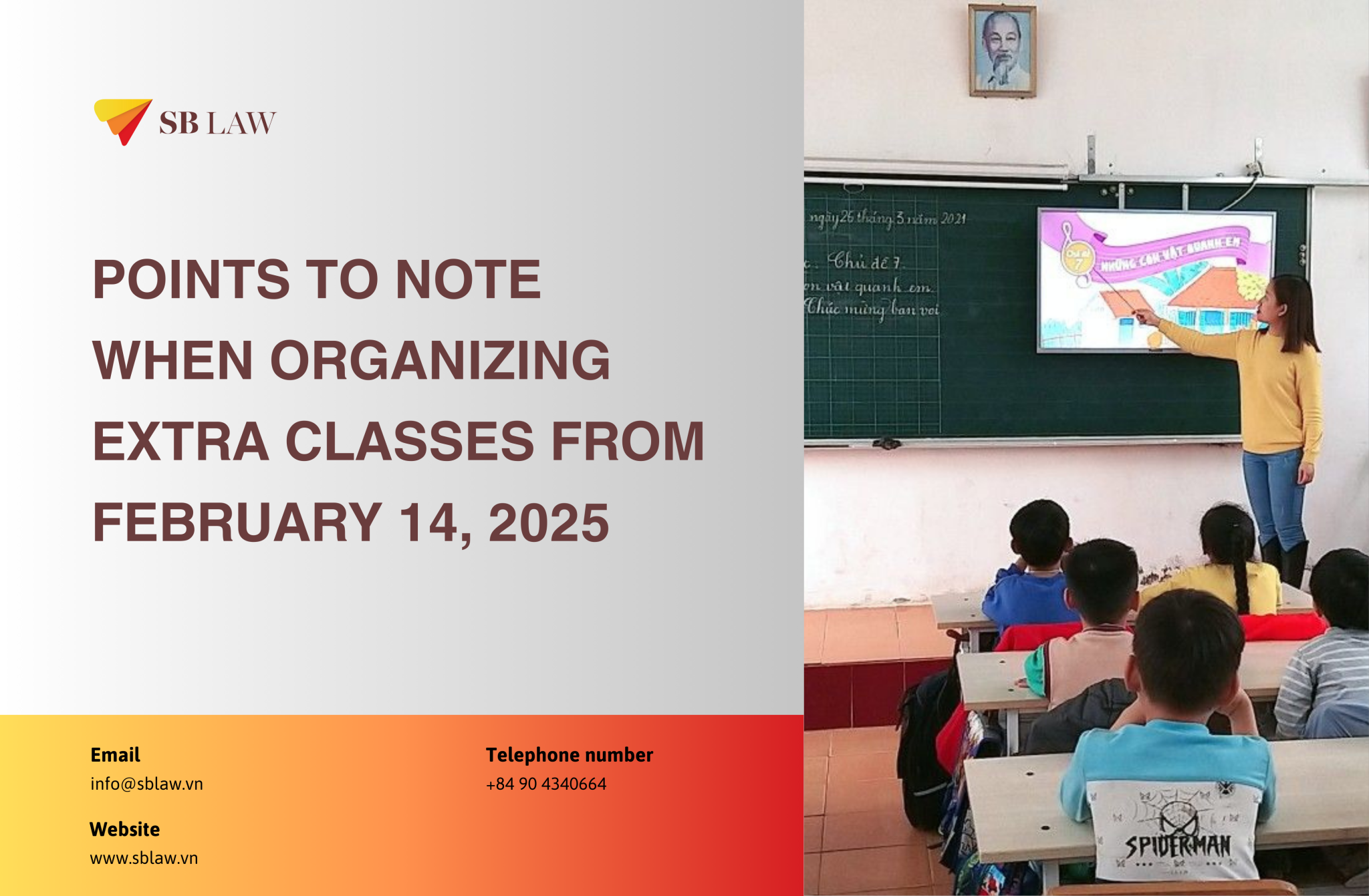 POINTS TO NOTE WHEN ORGANIZING EXTRA CLASSES - Lawfirm SBLaw