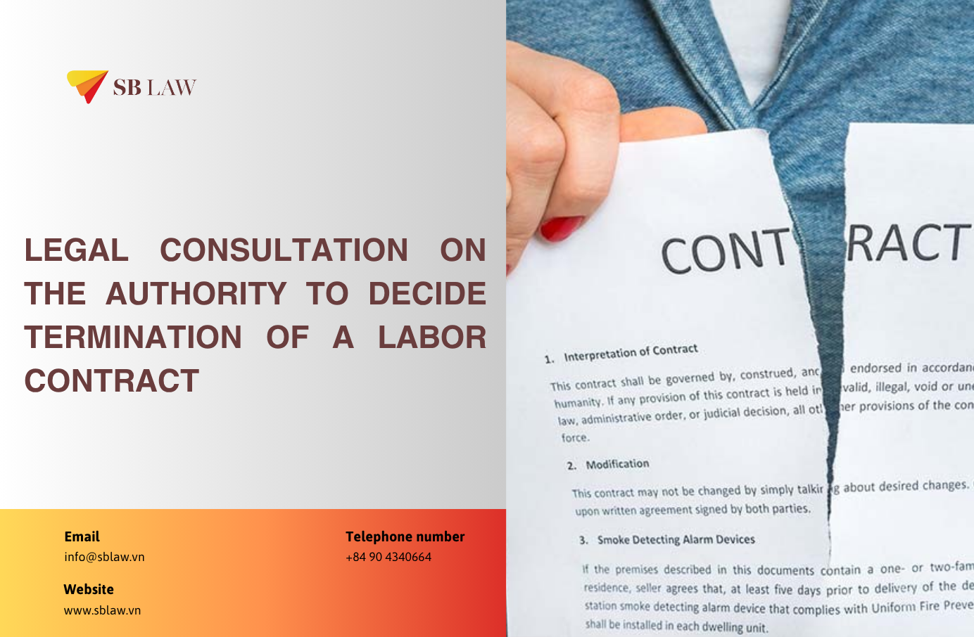 Legal Consultation on the Authority to Decide Termination of a Labor ...
